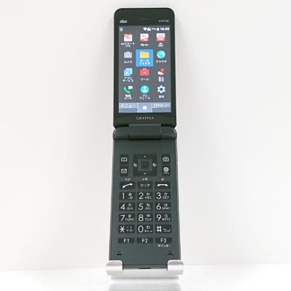 携帯電話 KYF42 京セラ au SIMロック解除〇 ブラック