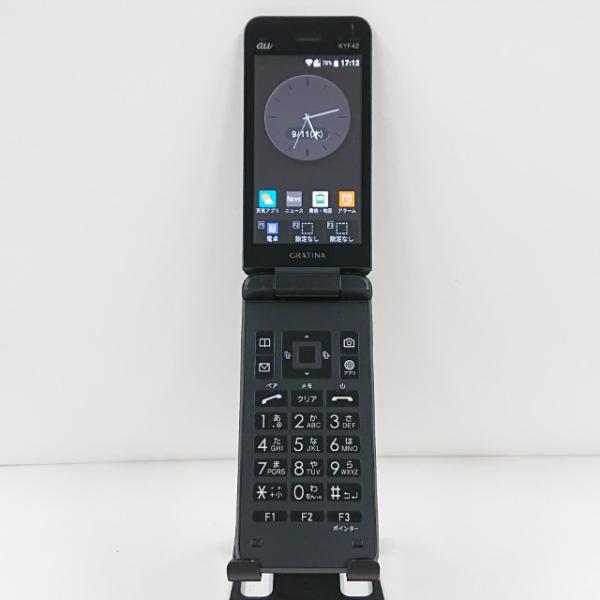 携帯電話 KYF42 京セラ au SIMロック解除〇 ブラック