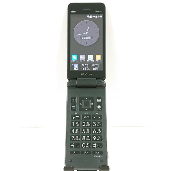 携帯電話 KYF42 京セラ au SIMロック解除〇 ブラック