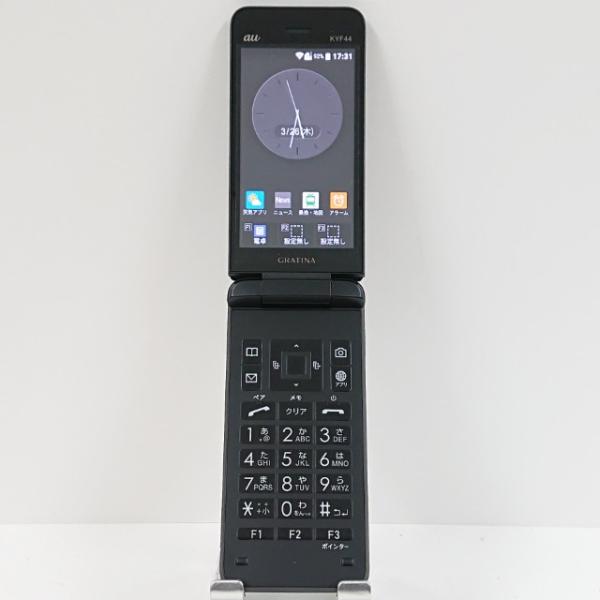 携帯電話 KYF44 京セラ au SIMロック解除〇 ブラック