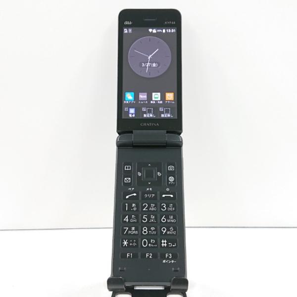 携帯電話 KYF44 京セラ au SIMロック解除〇 ブラック
