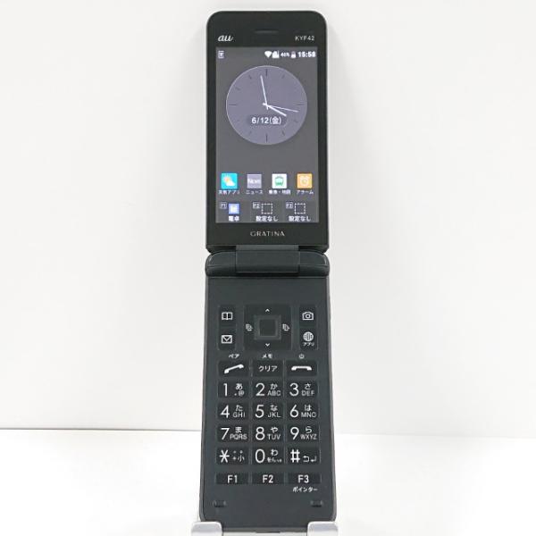 携帯電話 KYF42 京セラ au SIMロック解除〇 ブラック