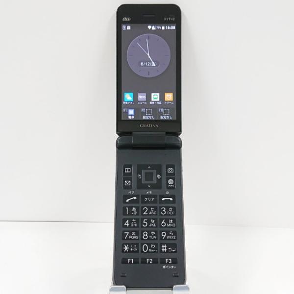 携帯電話 KYF42 京セラ au SIMロック解除〇 ブラック