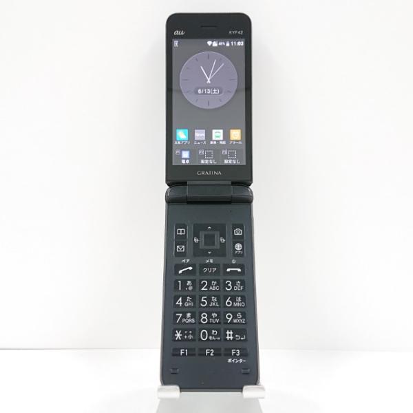 携帯電話 KYF42 京セラ au SIMロック解除〇 ブラック