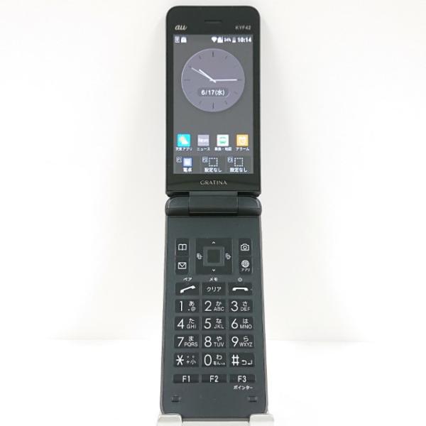 携帯電話 KYF42 京セラ au SIMロック解除〇 ブラック