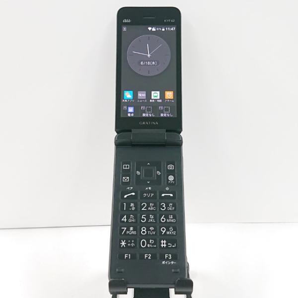 携帯電話 KYF42 京セラ au SIMロック解除〇 ブラック