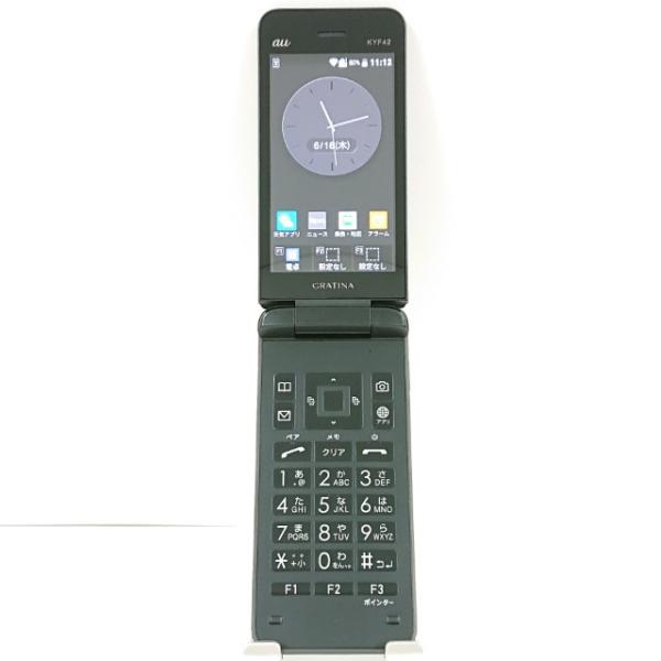 携帯電話 KYF42 京セラ au SIMロック解除〇 ブラック