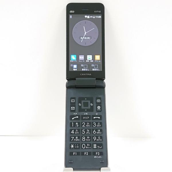 携帯電話 KYF42 京セラ au SIMロック解除〇 ブラック