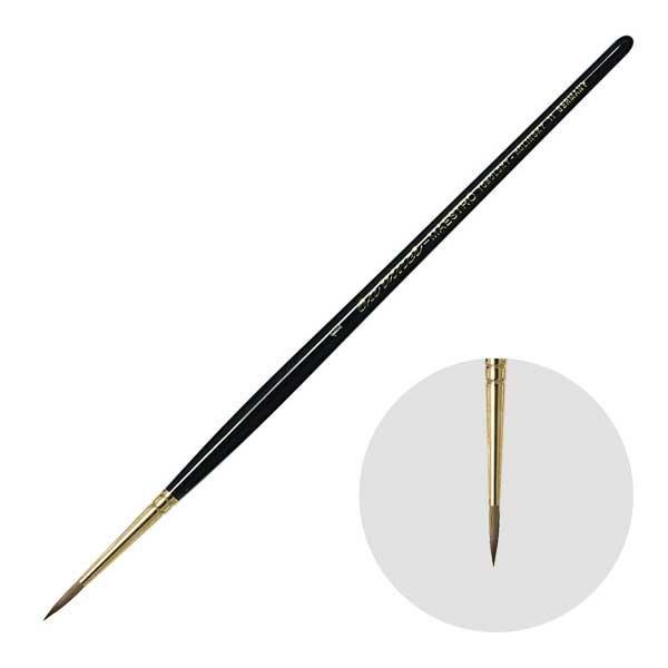 MAESTROシリーズは、赤テン（レッドセーブル）から採取する原毛のうち、特に上質なシベリアンコリンスキーの雄の尾のみを使った繊細な毛先と豊かな絵具含み、絶妙な弾力性を併せ持つ最高級筆です。"English body"と呼ばれる形状になって...