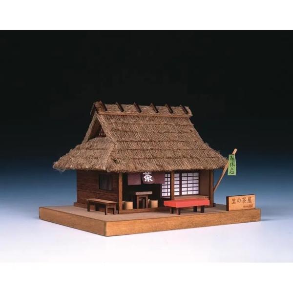 製品名：ミニ建築 No.3　里の茶屋完成サイズ：全幅：150mm、奥行：120mm、全高：102mm製作参考時間：8時間難易度：★☆☆☆☆　1材質：ヒノキ・アガチス・マホガニー等の天然木、他付属品：カラー組立説明書梱包サイズ：110mm×1...