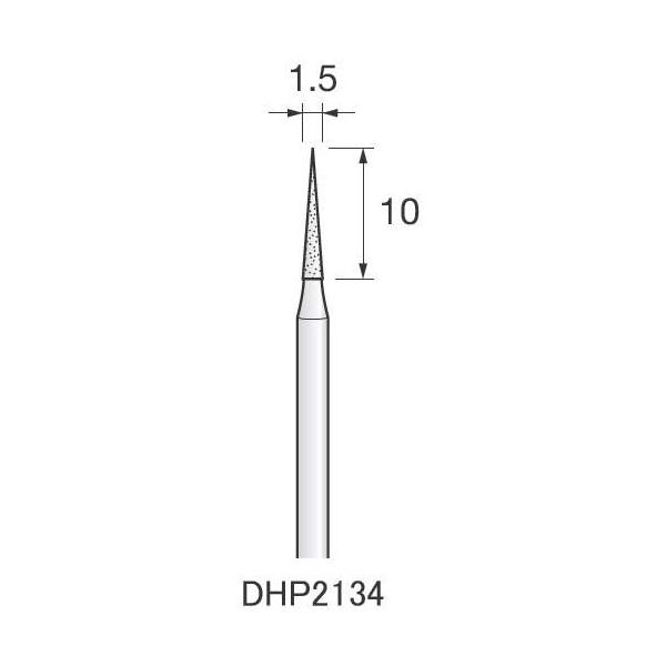 電着ダイヤモンドポイント　Diamond Instrumentsカットダイヤ　High-Grade Diamond Instruments軸径：Φ2.34mm粒度：#150Max 50,000/min細かなパーツのカッティングや溝入れに便利...