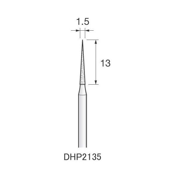 電着ダイヤモンドポイント　Diamond Instrumentsカットダイヤ　High-Grade Diamond Instruments軸径：Φ2.34mm粒度：#150Max 50,000/min細かなパーツのカッティングや溝入れに便利...