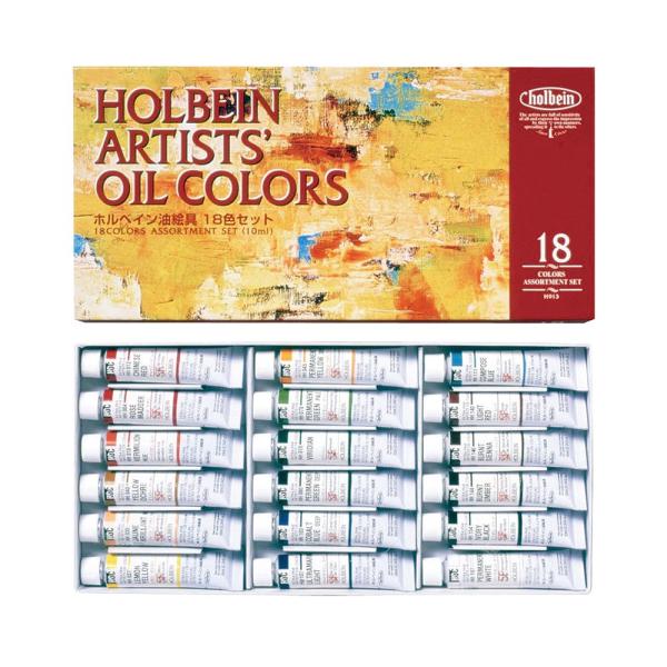 H913-4号-18色セット10ml(4号チューブ)＜特徴＞■画面の痩せが無く、色変化が少ない水彩絵具やアクリル絵具は、絵具自体に水を含んでいるため、水分の蒸発による画面の痩せや、色(濡れ色→乾き色)、艶(表面の凹凸変化)の変化が避けられま...