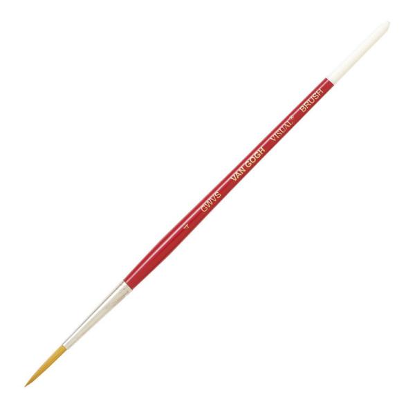 ヴァンゴッホ水彩・デザイン筆ヴァンゴッホ ビジュアル筆GWVS（ポリエステル・OX・山羊毛混毛 スクリプト）  スクリプトは面相筆として細かい描写に向いた筆です。 GWVS-#4 穂先22×φ2.9mm　全長195mm