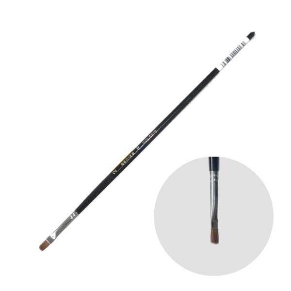 ユニークなフラットタイプ。面塗りに適しており、面白い効果が得られます、日本製。＜仕様＞穂先の形状：フラット(平)毛の種類：馬毛号数：No.2穂丈×巾：8.0×6.0mm