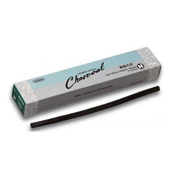 ヤナギ炭 No.Ｈ●やわらかい、柳・中・丸・6本入