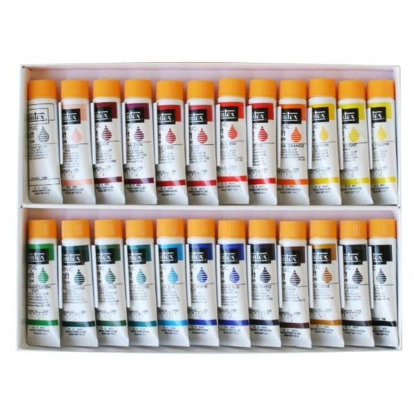 ソフトタイプ水に溶けて、乾くと溶けない現代の絵の具最高級顔料を使用したアーティスト用アクリル絵の具シリーズ全101色アクリル絵具〈サラッとした乳液タイプ〉乾燥時間：約72時間伝統色　24色セットそれぞれの色相の最も代表的な色を集めた、鮮やか...