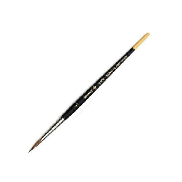 毛質：コリンスキー形状：丸（細描） サイズ：5号　　　　　口金の直径 4.5mm　　　　毛丈 21mm　特徴：ハンドルの先端が黄色丸、細描き　細密描写備考：最高級のロシア北部のコリンスキーを使用することにより、含みが良く穂先が揃い、適度なコ...