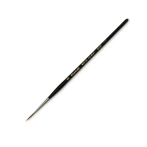 毛質：コリンスキー形状：丸（長穂） サイズ：2号　　　　　口金の直径 1.5mm　　　　毛丈 16mm　特徴：リガー　穂先が長いため、絵具の含みが抜群で、途中で継ぎ足すことなく長い線描が可能備考：線描に最適で設計、植物画、風景画での郡葉描き...