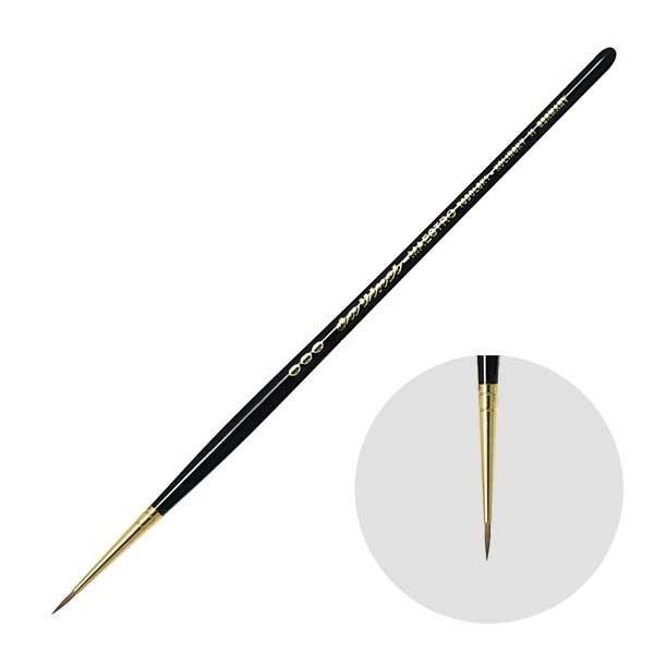 MAESTROシリーズは、赤テン（レッドセーブル）から採取する原毛のうち、特に上質なシベリアンコリンスキーの雄の尾のみを使った繊細な毛先と豊かな絵具含み、絶妙な弾力性を併せ持つ最高級筆です。"English body"と呼ばれる形状になって...