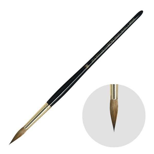MAESTROシリーズは、赤テン（レッドセーブル）から採取する原毛のうち、特に上質なシベリアンコリンスキーの雄の尾のみを使った繊細な毛先と豊かな絵具含み、絶妙な弾力性を併せ持つ最高級筆です。"English body"と呼ばれる形状になって...