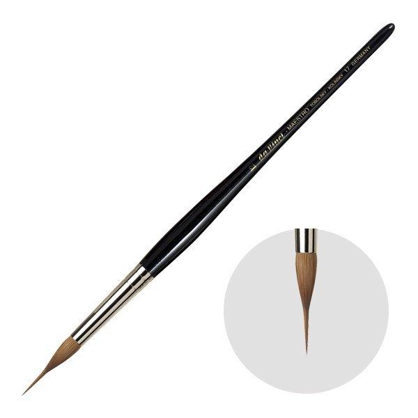 MAESTROシリーズは、赤テン（レッドセーブル）から採取する原毛のうち、特に上質なシベリアンコリンスキーの雄の尾のみを使った繊細な毛先と豊かな絵具含み、絶妙な弾力性を併せ持つ最高級筆です。たっぷり含んだ絵具としなやかな穂先によって美しいラ...