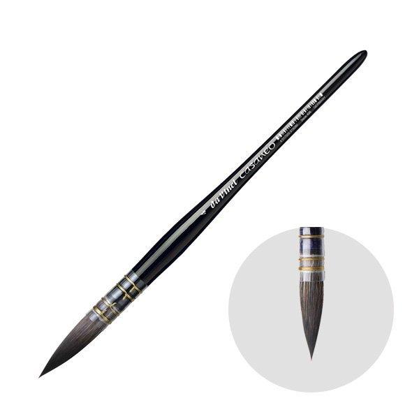 セーブルとリス、そして独自に開発したシンセティック（合成繊維毛）をブレンドすることにより、水の含みの良さと適度な弾力性を両立させた、ダヴィンチ製品の中でも人気の高い画筆です。＜仕様＞穂先の形状：ラウンド(丸)毛の種類：ブラックセーブル毛、セ...