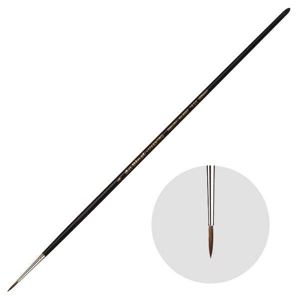 MAESTROシリーズは、赤テン（レッドセーブル）から採取する原毛のうち、特に上質なシベリアンコリンスキーの雄の尾のみを使った繊細な毛先と豊かな絵具含み、絶妙な弾力性を併せ持つ最高級筆です。＜仕様＞穂先の形状：ラウンド(丸)毛の種類：コリン...