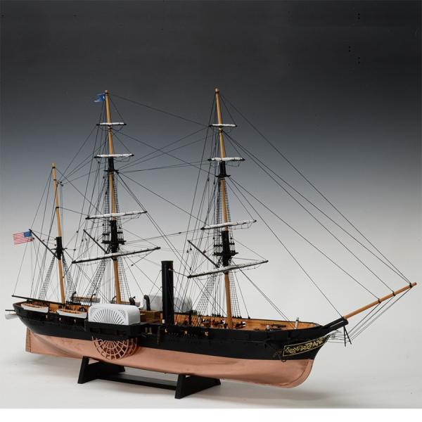 製品名： 1/120 黒船 サスケハナ（縮帆タイプ）完成サイズ：全長：862mm、全幅：240mm、全高：524mm製作参考時間：190時間難易度：★★★★☆　4【キットについて】船体はキール・フレームのBOX構造で正確に作りやすく組み立て...