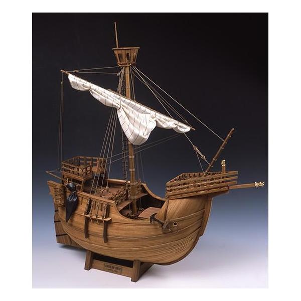 完成品寸法 （約）全長：700mm / 全幅：490mm / 全高：715mm 製作参考時間（約）：130時間よく肥えて丸々とした古代船を忠実に再現。組み立てやすいキール、フレームはBOX構造の船体で歪に強く、外板にはチーク材、甲板にはマホ...