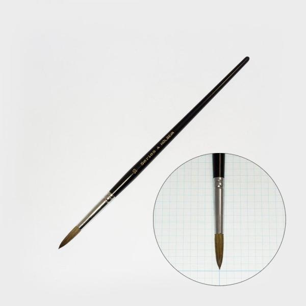 最も一般的な水彩筆で適度な弾力と絵具含みがあり、扱いやすい筆です。日本製。＜仕様＞穂先の形状：ラウンド(丸)毛の種類：馬毛号数：No.10穂丈×巾：24.0×6.0mm