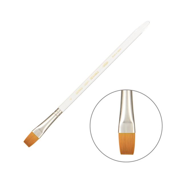 水彩用に特に要求される、しなやかさと絵具の含みを良くするために羊毛を最適量でブレンドした筆です。日本製。クリスタル軸。フラットの穂先が利くので、メリハリのある平塗り描画が可能です。＜仕様＞穂先の形状：フラット(平)毛の種類：リセーブル毛号数...