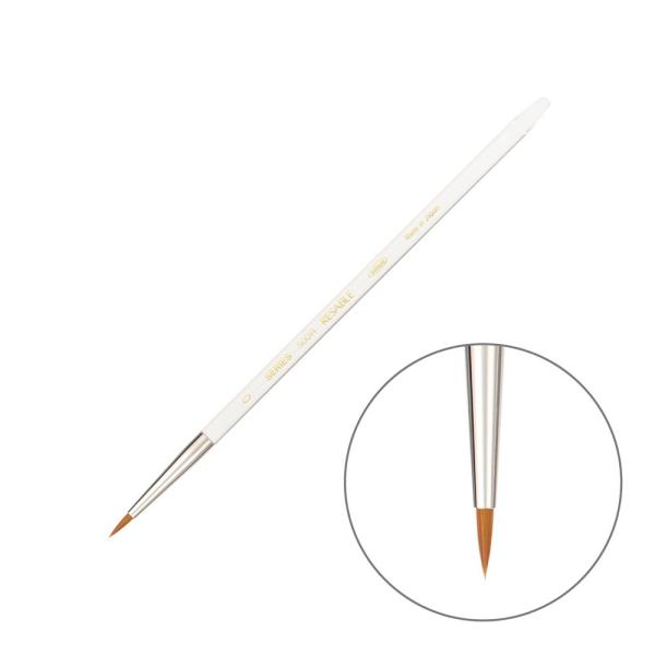 水彩用に特に要求される、しなやかさと絵具の含みを良くするために羊毛を最適量でブレンドした筆です。日本製。クリスタル軸。軸尾は転写作業のトランサーとしてデザインワークやコミック関係など多用途に活用できます。＜仕様＞穂先の形状：ラウンド(丸)毛...