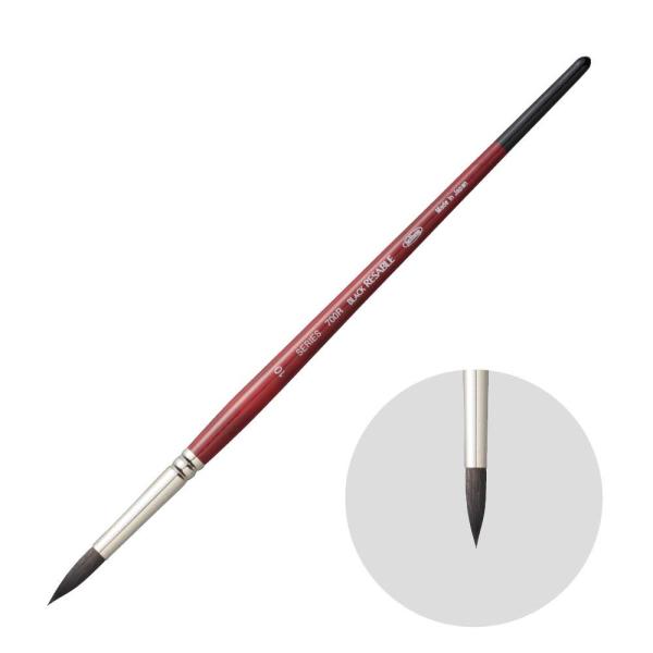 良質のリス毛に特殊処理されたリセーブル毛の特質を加え、絵具含みが良くソフトな描き味を実現。繊細さが求められる水彩画に最適の筆です。ストロークの強弱で表現の幅が広がります。たっぷりとした量感です。日本製。＜仕様＞穂先の形状：ラウンド(丸)毛の...