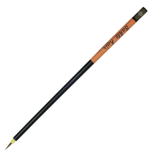 日本産イタチ毛を主材とした、細字、デザイン用の穂先の良くきく便利な筆です。デザイン用として美術系学校の選定にされています。穂先の種類・形状 ： 面相規格・号数・No ： 中穂先サイズ（約、穂幅×穂丈） ： 2×12mm全長（約） ： 18....