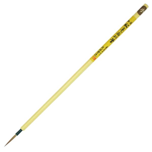 コリンスキーセーブルを名村大成堂の技術を駆使して造りあげた面相筆で、本格的な味付けはプロ向きの製品です。穂先は用途に応じて長さを自由に調節できます。穂先の種類・形状 ： 面相規格・号数・No ： 小穂先サイズ（約、穂幅×穂丈） ： 2.5×...