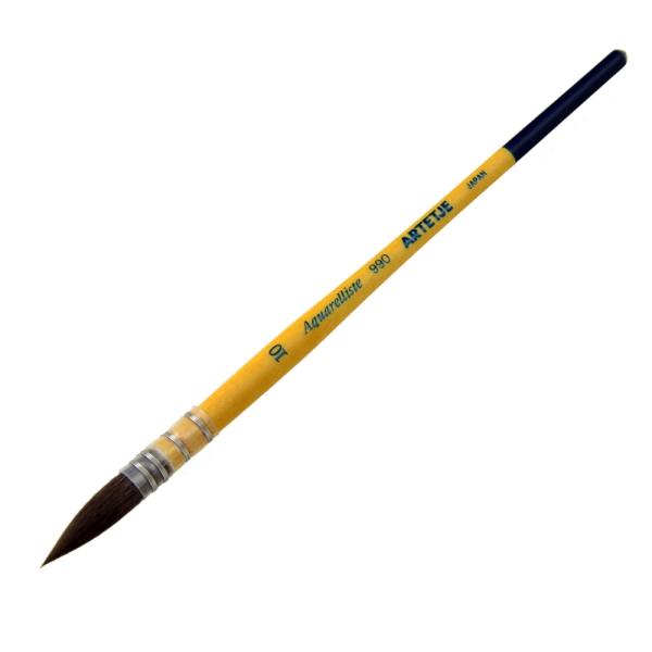 アクアレリストAquarellisteアクアレリスト900と同じ毛を使用し、描きごこちにこだわったクイルタイプの水彩筆です。さらっとした持ち味の木軸を採用しています。（クイル部分：PPシートにステンレスコイル巻き仕様）990毛／ナイロン毛（...