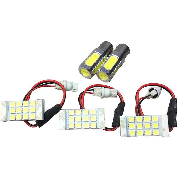 SPIDERLITE ジェイバス用乗降口&amp;運転席(7.5wLED) ステップLED×3 5点セットLBJ7.5X5ＬＥＤバルブ 12連5050ＳＭＤ タイプ　ホワイト6000ｋ　ｘ3　T107.5wSMD　BA15S　ｘ2■24V　...