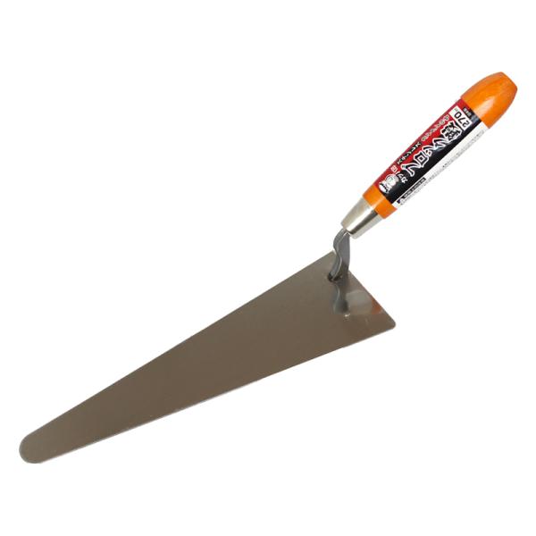 【特長】ブロック積作業に適したサイズの鏝。材料をブロックに簡単にのせられます。ステンレス製でさびに強いです。【仕様】長さ：270mm材質：ステンレス SUS430（鏝板）、鉄 SPHC（柄首）日本製