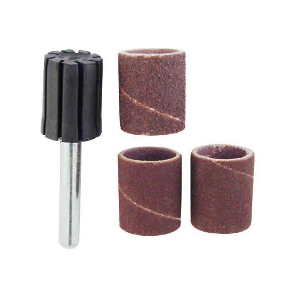 特徴木工研削、サビ落とし、バリ取り、ペンキ剥がしに！プロ仕様のサンダーです。ゴムドラムをサンダーバンドに挿入してご使用ください。ゴムドラムの弾力で加工物へのアタリがソフトでスムーズな削りができます。仕様軸径：6mmバンド：(粒度60)1ヶ、...