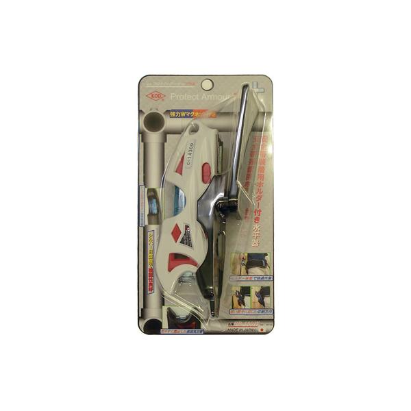 ホルダーマグネット吸着保持！ホルダー装着で快適作業使い勝手に応じた収納方向レンズ効果で見やすい水平気泡管カラビナに掛ける時代は終わりだ専用ホルダー付き水平器本体特徴強力Wマグネット付きシルバー目盛り線で視認性良好！水平器ホルダー特徴ベルト通...