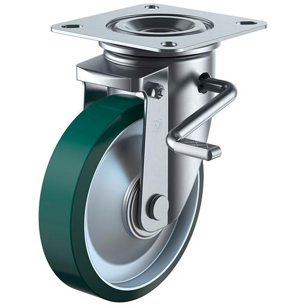 特徴安定した走行性牽引使用時に発生しキャスターの寿命を大きく縮める一因である共振現象をしっかり防止。共振による旋回部への負担が軽くなり、車輪の磨耗が画期的に滅少しました。軽快な操作性旋回時の負荷が約4割減！！取付け部の旋回及び車輪の回転をロ...