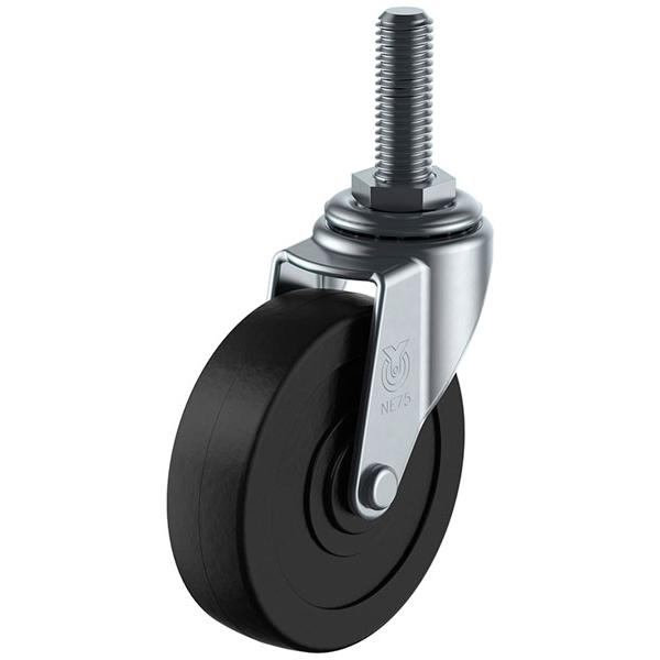 特徴軽荷重用として主に店舗什器や家具等その他一般産業用に数多く使用されています。一般的に広く使用されている車輪で弾性があり、凹凸のある路面でも走行性に優れ、ウレタン車輪より安価です。走行時に床面に走行痕を残す可能性や、長期間荷重をかけたまま...