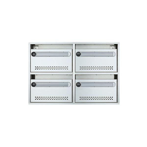 仕様戸数：1戸用サイズ(H×W×D)：259×374×150質量：2.5kg錠前：静音ラッチ錠材質：本体／ステンレス(SUS304)t=0.7mm、扉／ステンレス(SUS304)※商品画像はイメージです。※こちらの商品は受注生産品の為、納期...