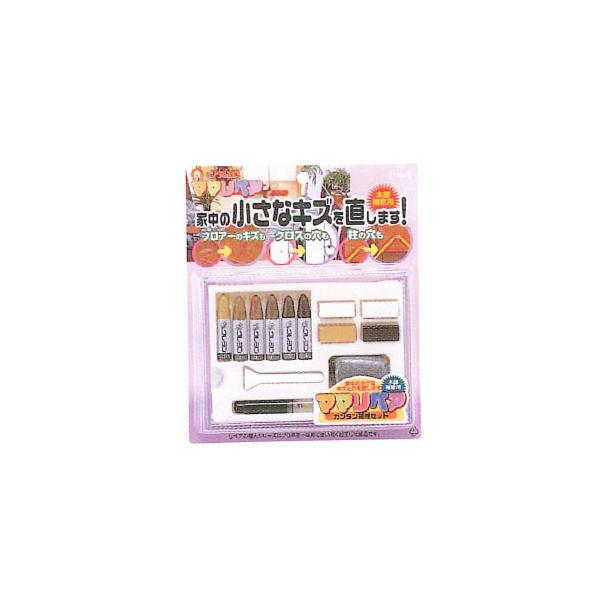 特徴家中の小さなキズを手軽に補修。家中の小さなキズ・穴を補修でき、どなたでも手軽にできる補修キット。フロアや家具、ドア、建具等のひっかきキズ・小さな欠けキズに。柱、鴨居、クロス壁等のネジ穴・ビス穴の補修に。セット内容キズ消しクレヨンミニ(1...