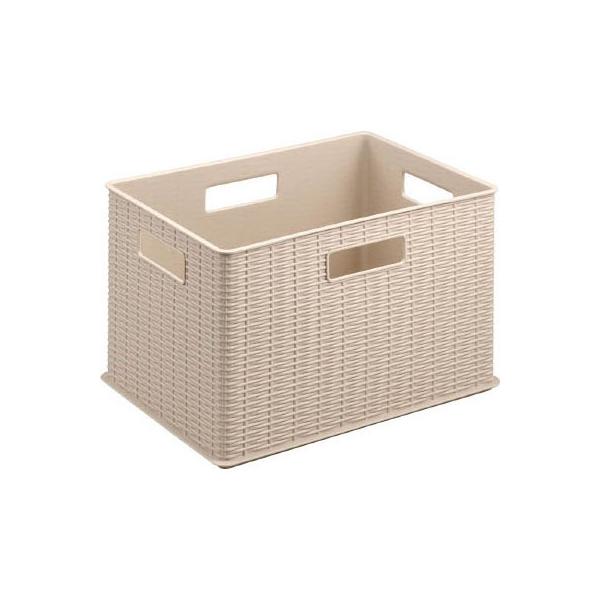 【特徴】●ラタン(籐)のバスケットを思わせるデザインで、オフィスや事務所などでの小物収納にぴったりです。●A4ファイルの収納が可能です。●未使用時にはボックス2つ分のスペースで3つのボックスが収納でき空箱保管時のスペースを削減できます。【仕...