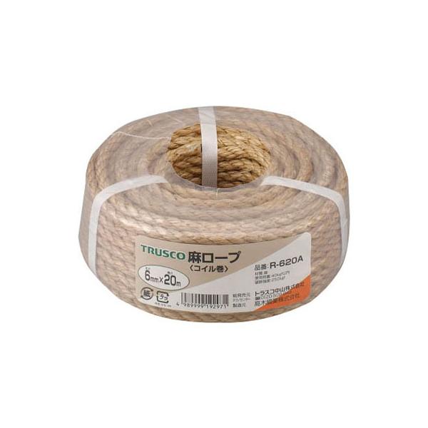 仕様色：茶包装形態：バンド掛け巻線径×長さ：6mm×20m金剛打質量：0.48ｋｇ特徴天然素材なので腐食し、土に還元されます。摩擦に非常に強いロープです。【用途】街路樹の結束。造園樹木の根巻。材質/仕上げ麻注意事項切断後の端面はセロテープ・...