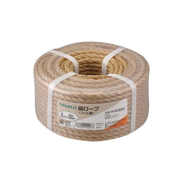 仕様色：茶包装形態：バンド掛け巻線径×長さ：6mm×30m金剛打質量：0.70ｋｇ特徴天然素材なので腐食し、土に還元されます。摩擦に非常に強いロープです。【用途】街路樹の結束。造園樹木の根巻。材質/仕上げ麻注意事項切断後の端面はセロテープ・...