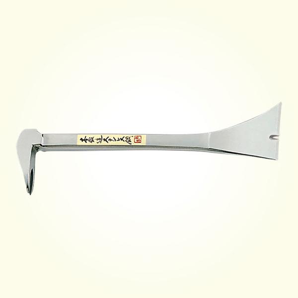 【特長】錆びにくく、粘りのある本職用平バールです。全長：約200mm尾部幅：約45mm全重量：約180g材質：ステンレス鋼