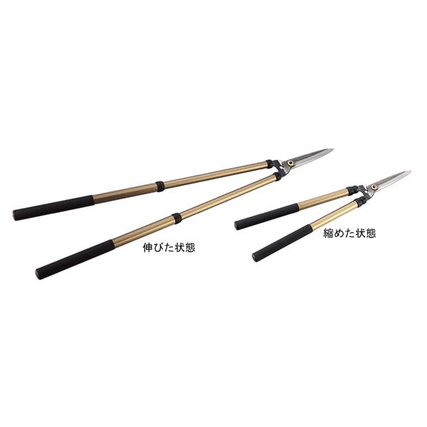 ■超軽量・切れ味・作業性抜群！ ■便利な伸縮式刈込鋏！ ■丈夫な高級アルミ合金パイプ！ ■本職仕様！ 柄が伸縮するので、高所の刈込も脚立なしで出来ます。刃長は150mmで全サイズ同じです。